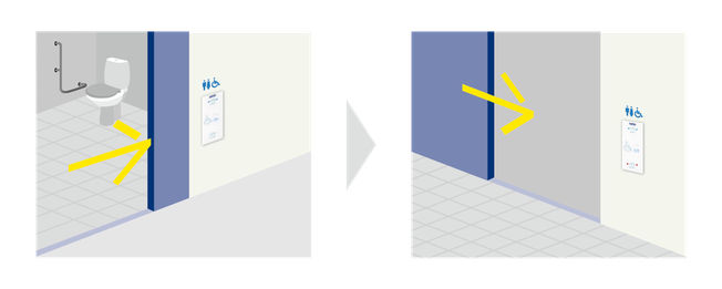 M 238-M WC and nappy changing room push button set (expanded) | GEZE